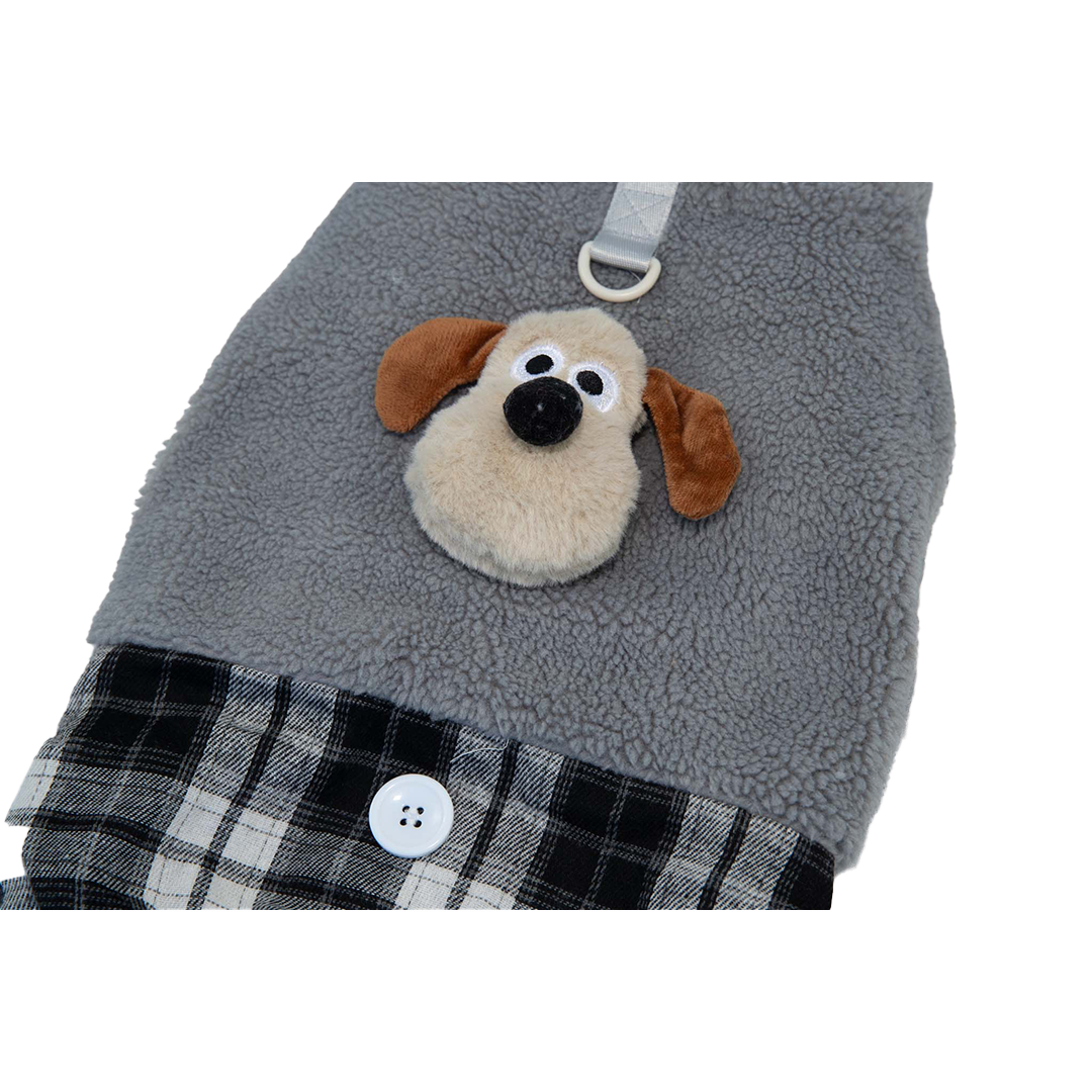 Snoopy Fleece Dog Jumper | Plaid One-Piece with Plush Pup Detail ...